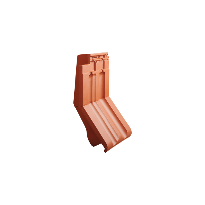 Articulated brick verge for double troughed interlocking tiles Tradition