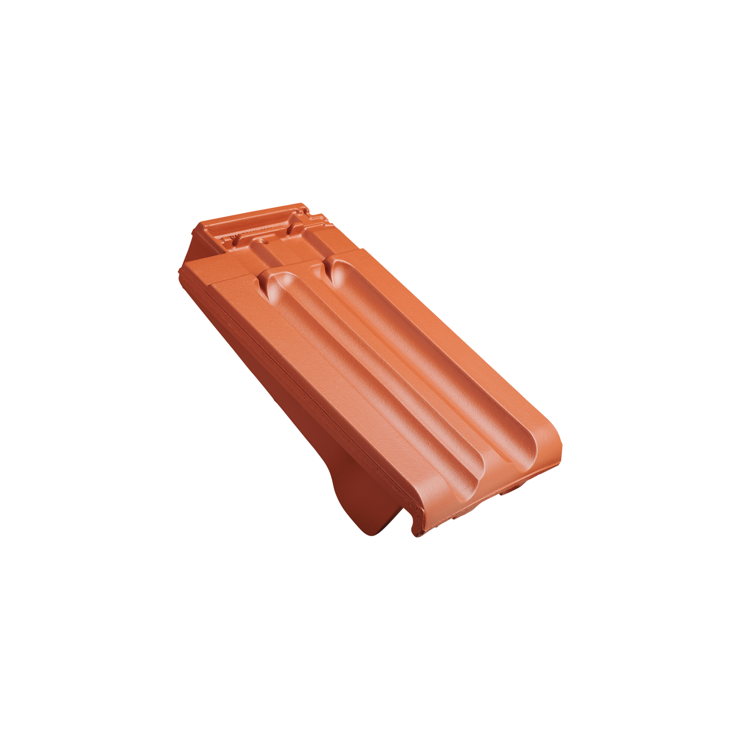 Articulated brick verge for double troughed interlocking tiles Tradition