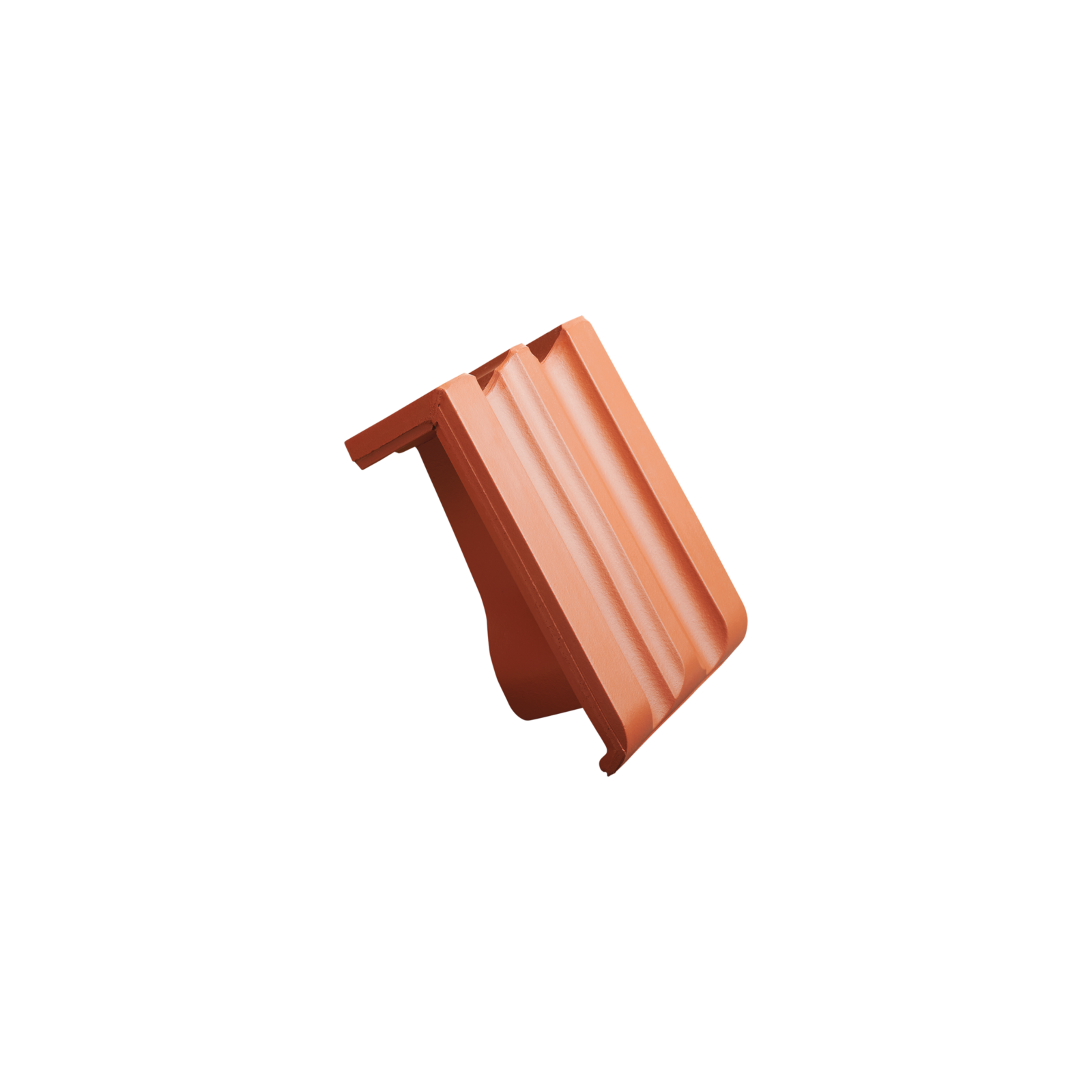 Articulated brick verge for double troughed interlocking tiles Tradition