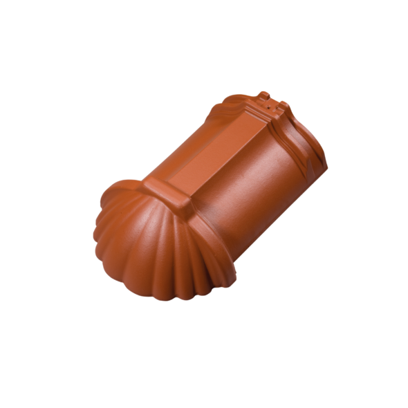 Ridge end for interlocking tiles Tradition and flat roof tiles W4v