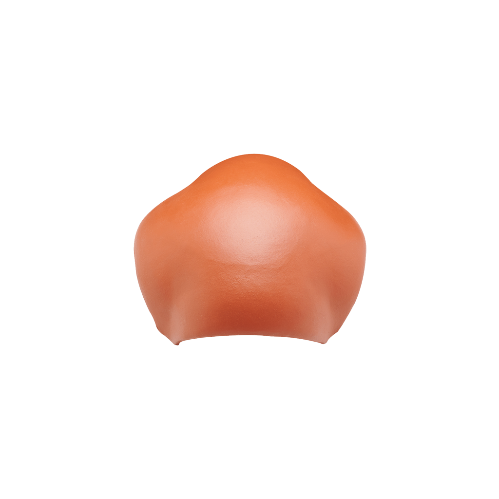 Conical ridge tile for flat roof tile W4v