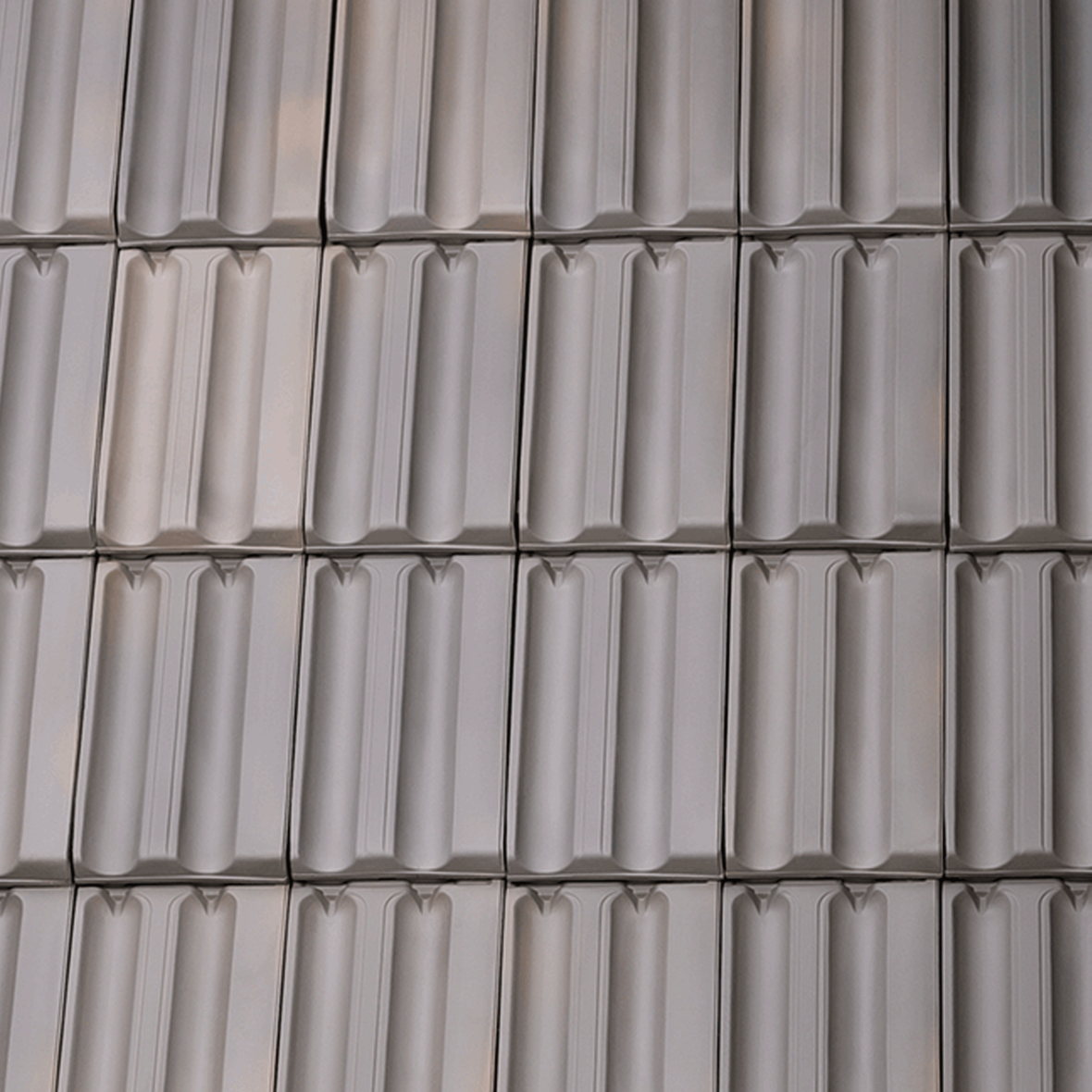 Z2 double-trough interlocking tiles in a special series, muted light gray