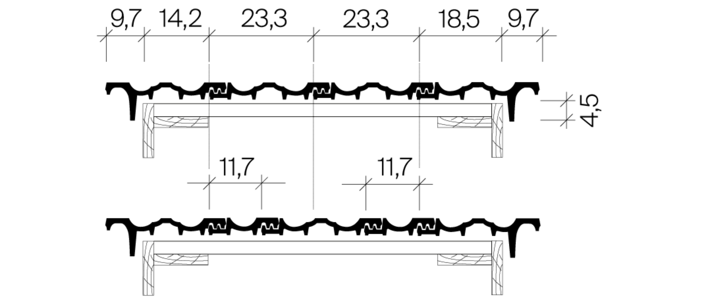 Traditional double bead: For the left-hand end on the verge