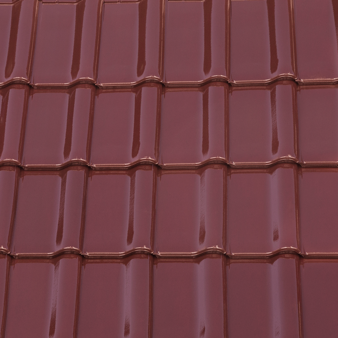 Flat roof tile J11v in the color bordeaux red